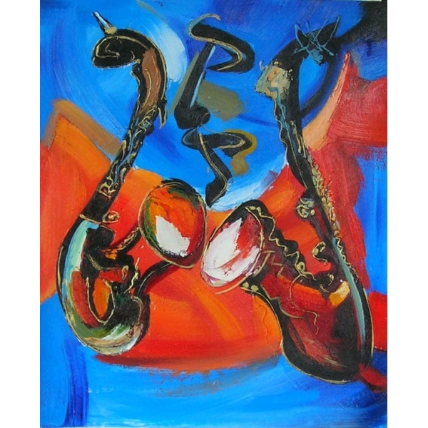 Peinture musique saxophone • Peintures sur toile
