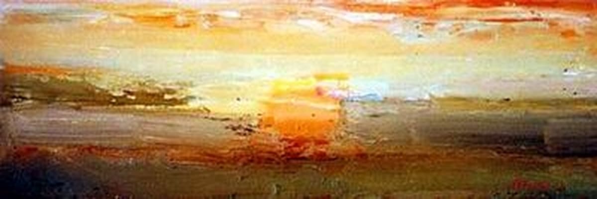 Tableau panoramique abstrait coucher de soleil • Peintures sur toile