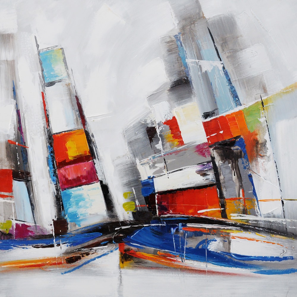 Toile abstraite ésprit city • Peintures sur toile