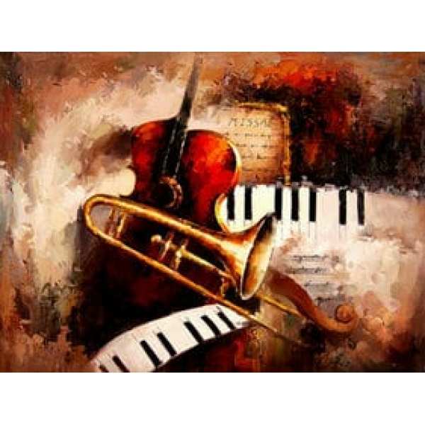 Peinture instruments musique • Peintures sur toile
