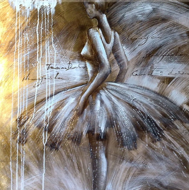 Tableau contemporain danseuse en tutu • Peintures sur toile